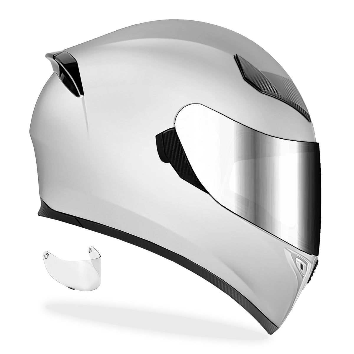 GDM GHOST Full Face Motorcycle Helmet Pearl White – Motorcycle Helmet ...